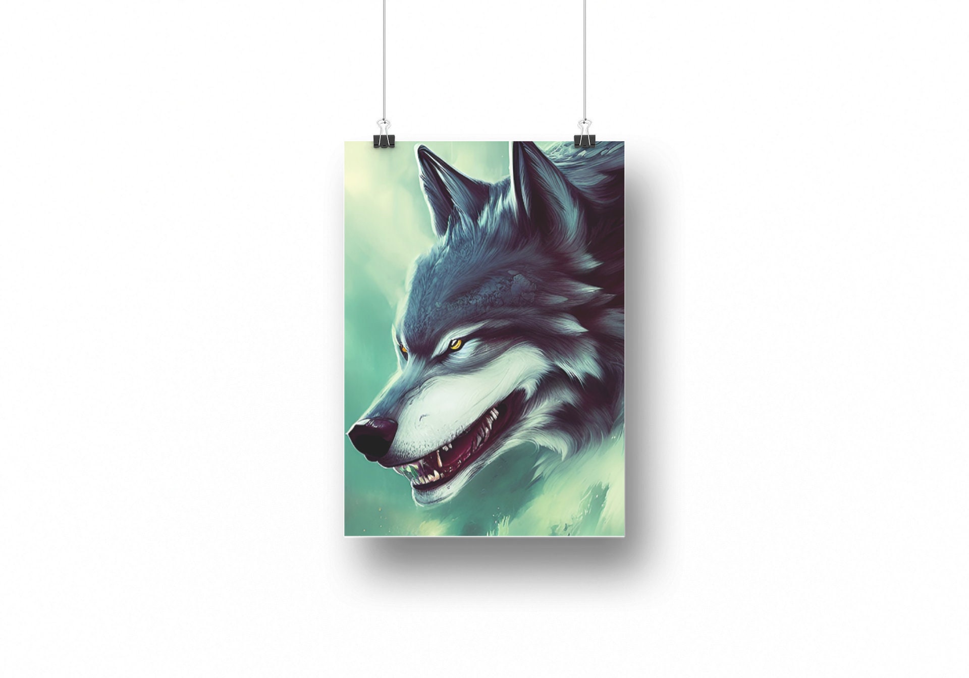 Wolf Painting 1 Poster Lone Angry Alpha Male Wild Hound Print - Etsy