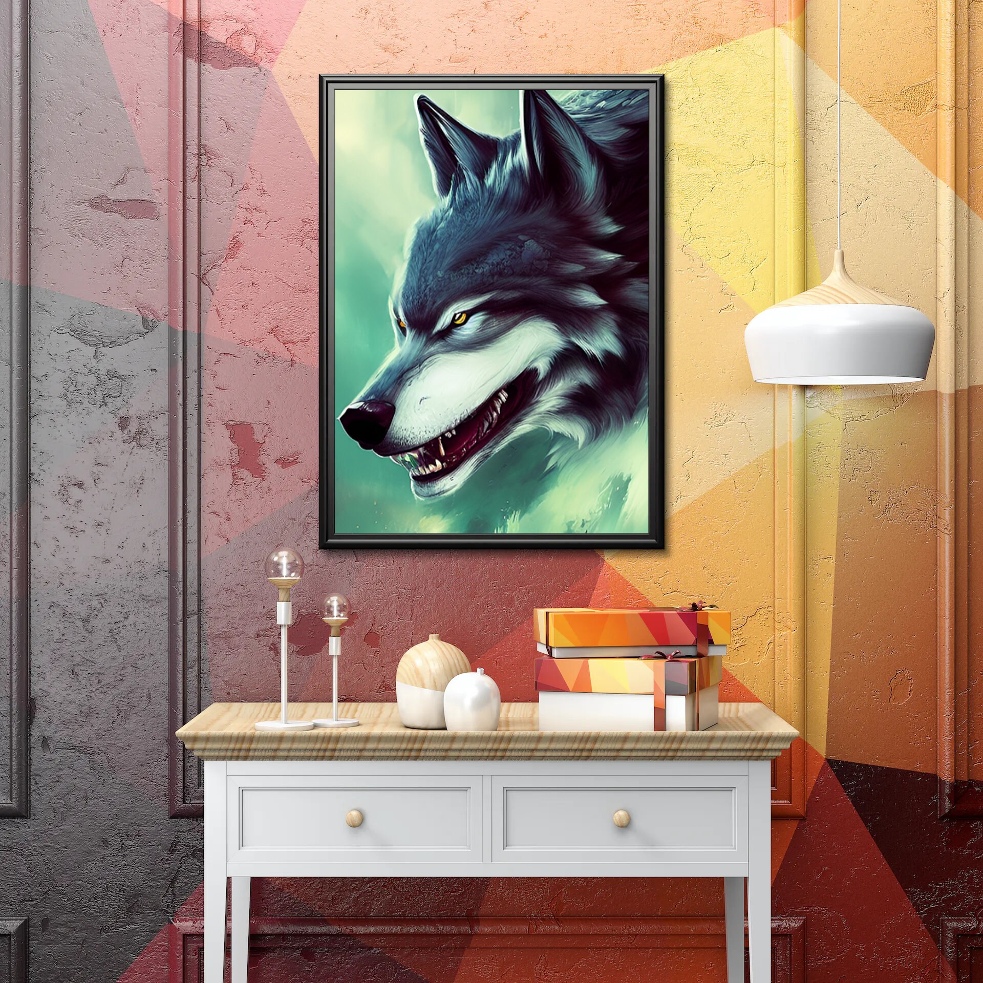 Wolf Painting 1 Poster Lone Angry Alpha Male Wild Hound Print - Etsy