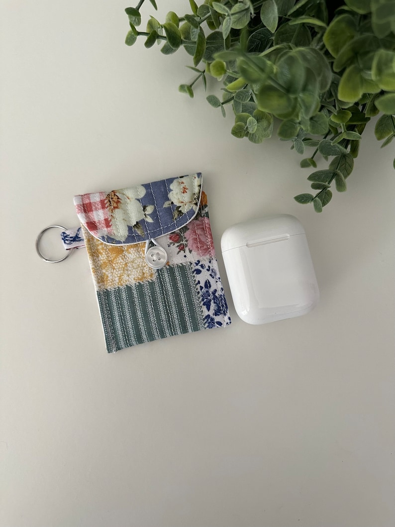 AirPod Multicolor Patchwork Quilted Handmade Case, AirPod Pouch, AirPod ...