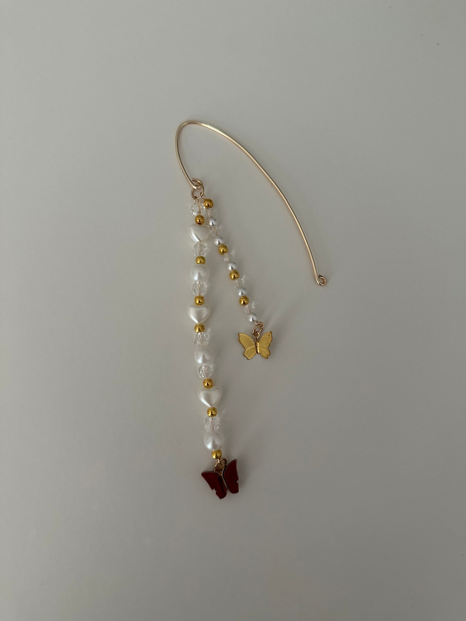 Gold & Maroon Butterfly Beaded Bookmark, Charm Bookmark, Hook Bookmark ...