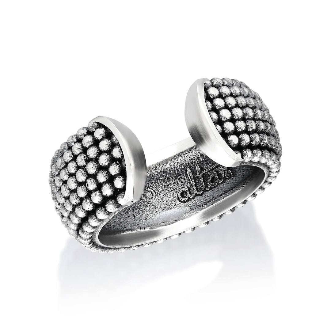 Otto Granulated Sterling Silver Ring, Handmade Men's Accessory - Etsy