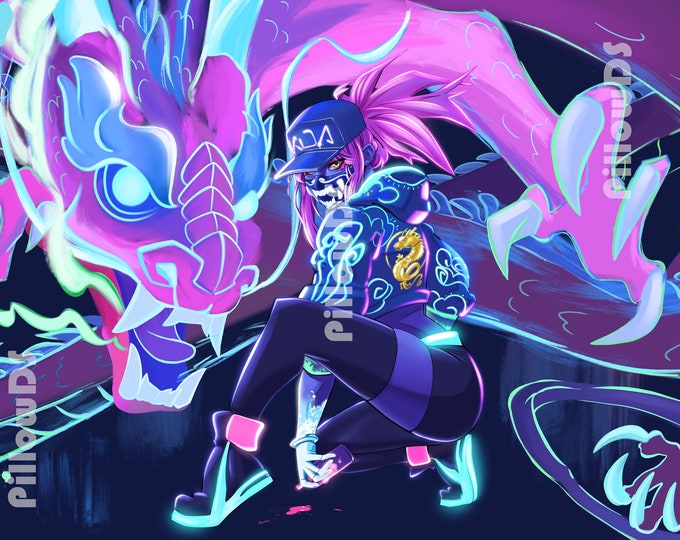 KDA ALL OUT Ahri Posters, League of Legends, Lol Poster, League of ...