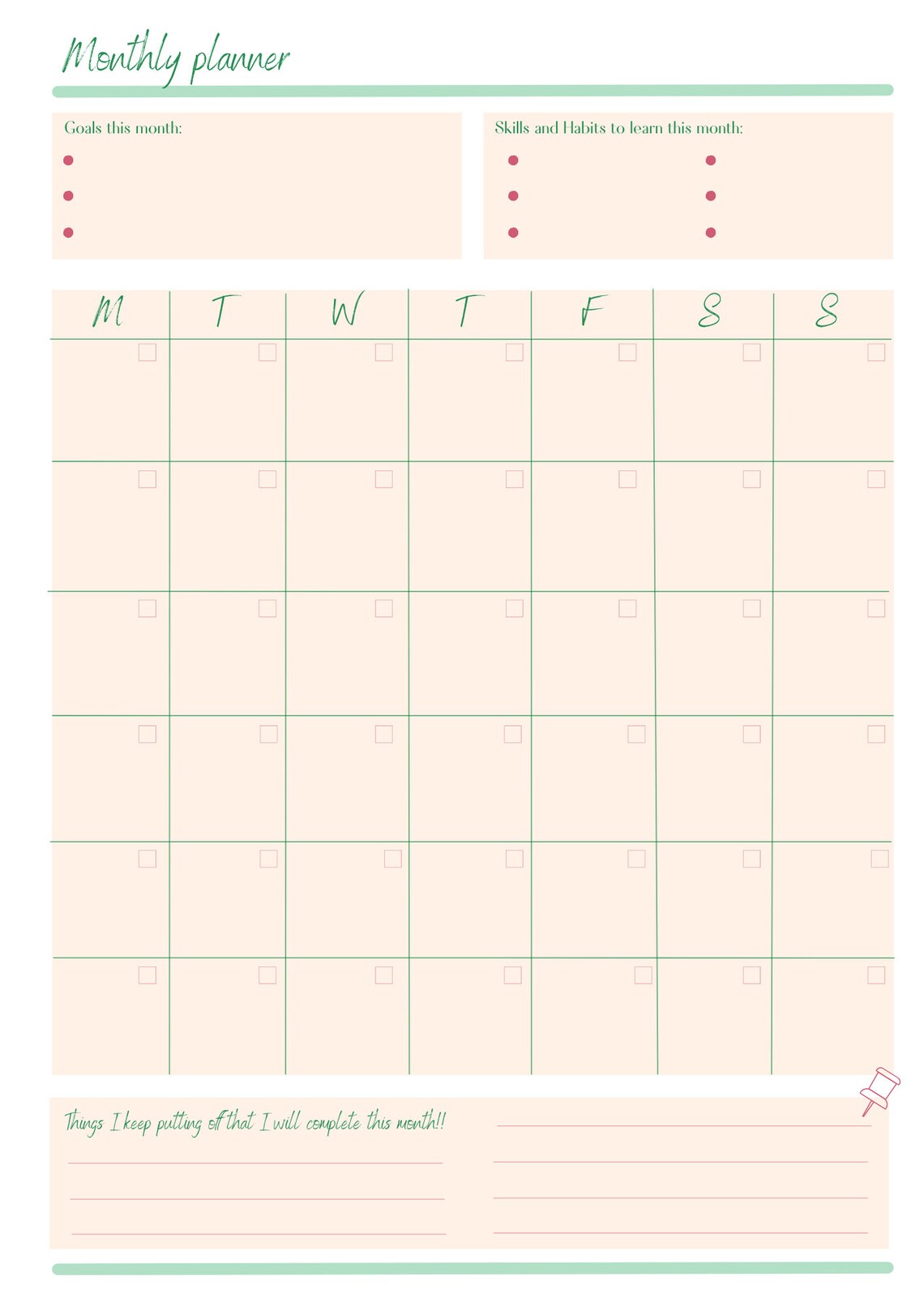 Daily Weekly Monthly Printable Planner Set Full Month - Etsy