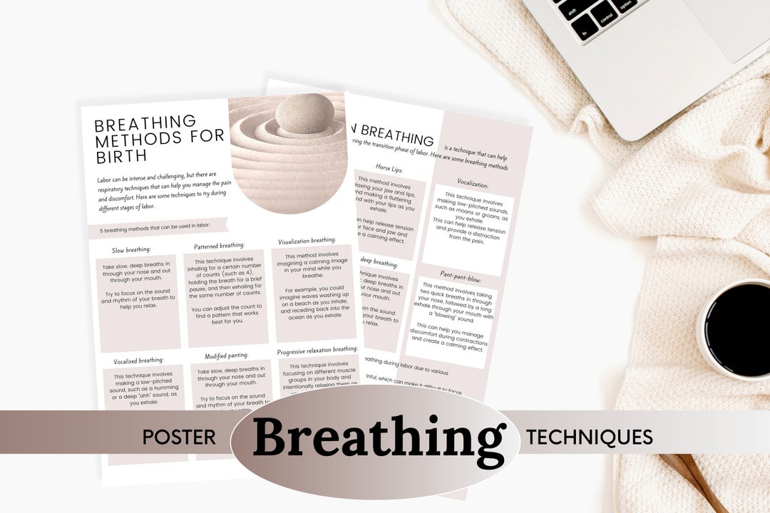 Breathing Techniques for Labor and Birth Poster for Doulas, Birth ...