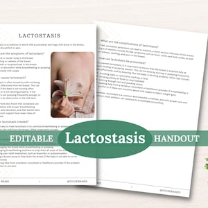 Breastfeeding Support: Digital Handout (lactostasis, Breastfeeding ...