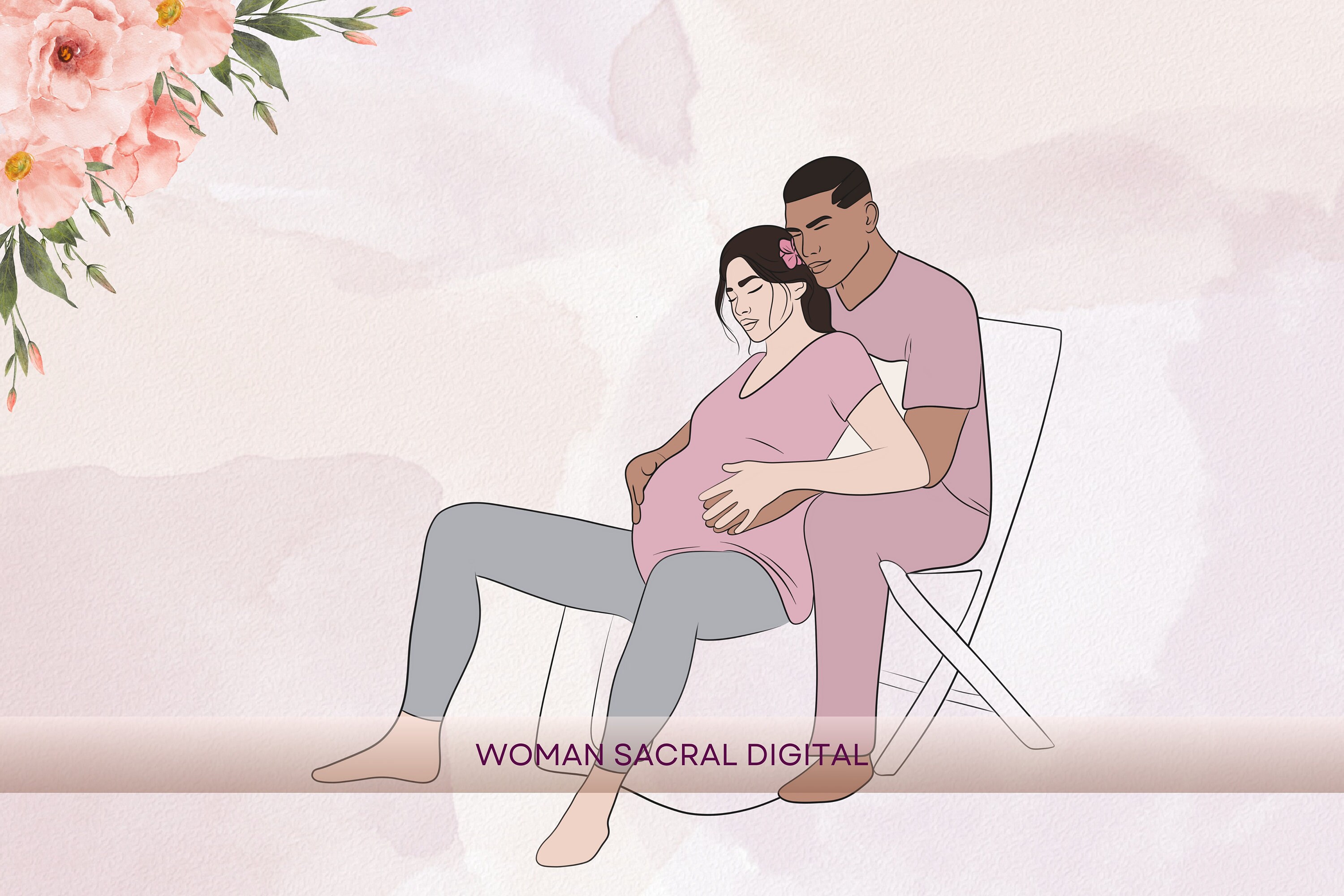 75 Labor and Delivery Positions PNG. Labour and Natural Birth Digital ...