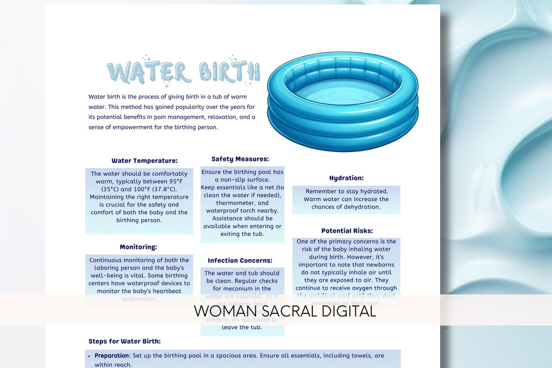 Ultimate Water Birth Digital Handout Kit Comprehensive Guide, Poster ...