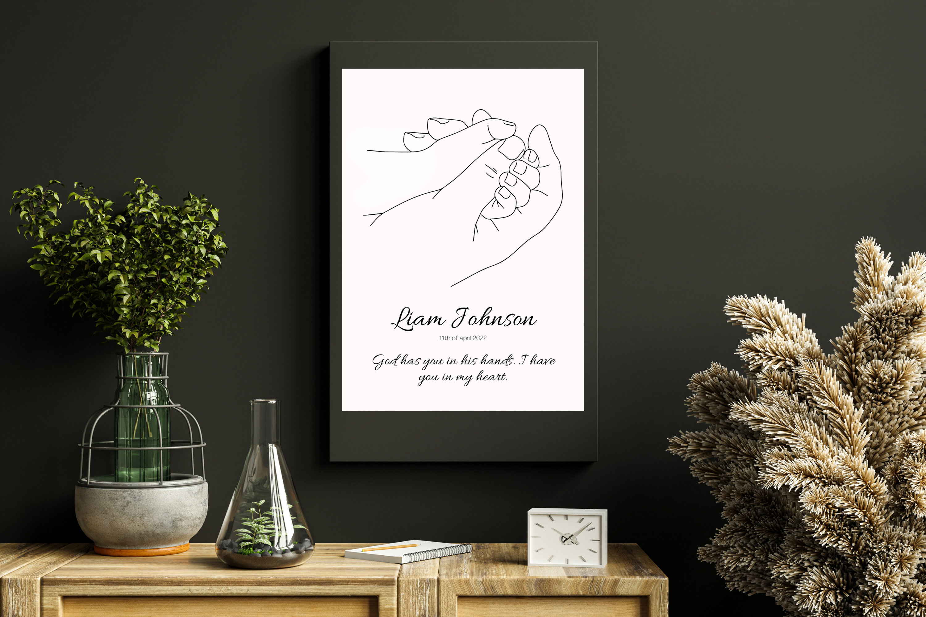 Print Baby Memorial Wall Decor. Personalized Art "baby Heaven" Infant ...