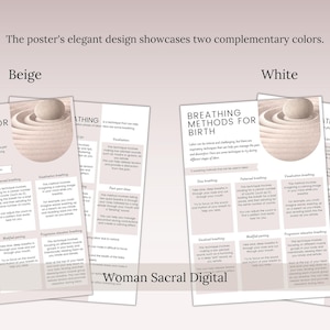 Breathing Techniques for Labor and Birth Poster for Doulas, Birth ...