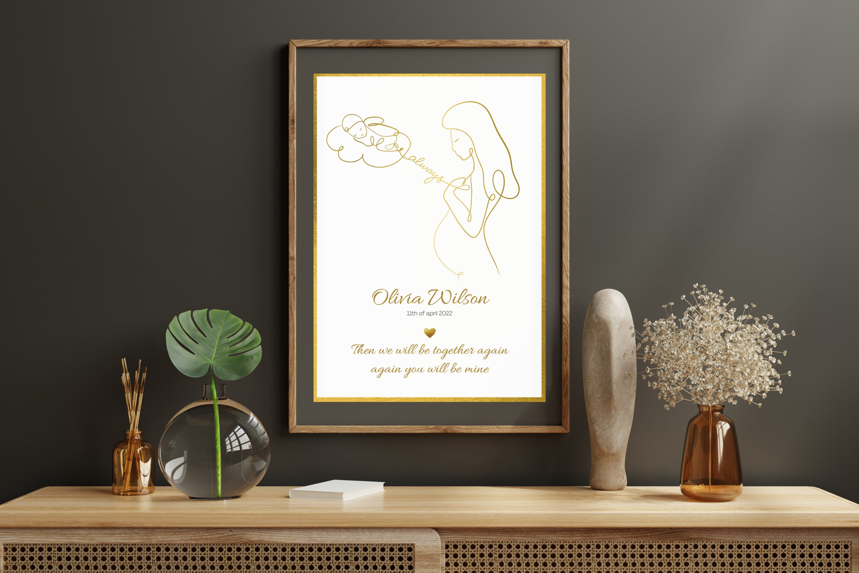 Print Baby Memorial Wall Decor. Personalized Art "baby Heaven" Infant ...