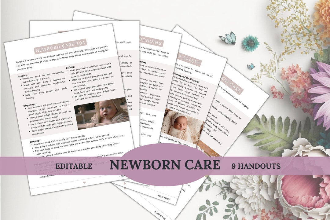 New Parent Essential Handouts Bundle: Expert Care Tips for Your Newborn ...