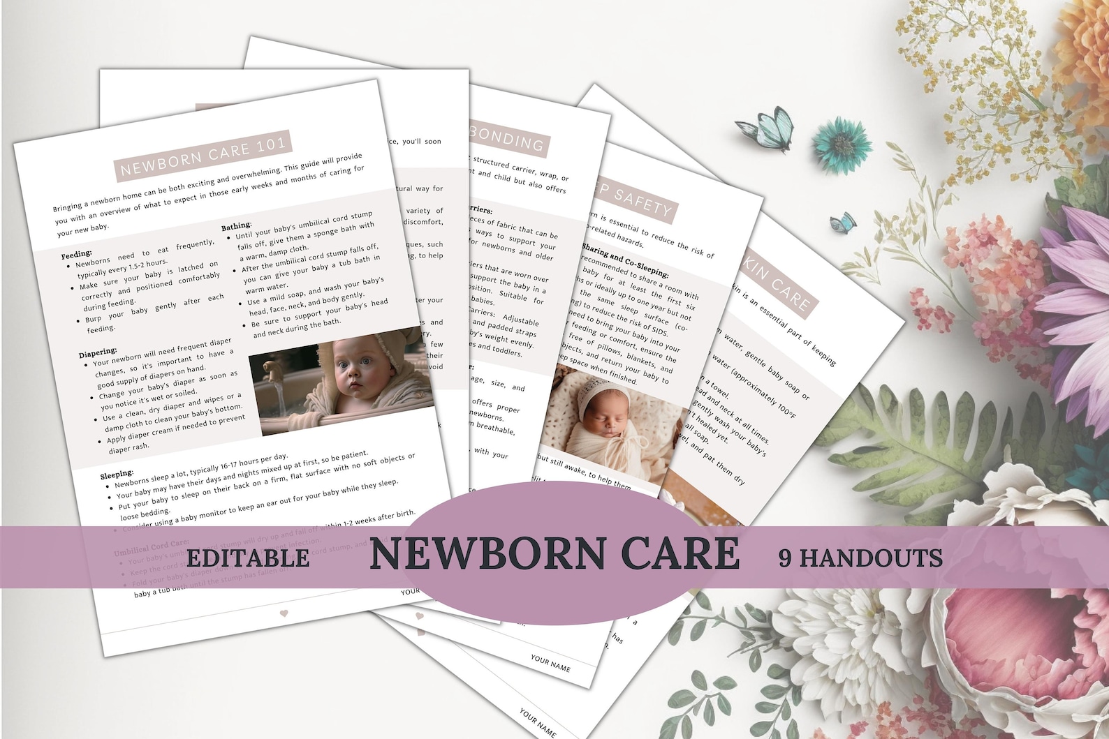 New Parent Essential Handouts Bundle: Expert Care Tips for Your Newborn ...