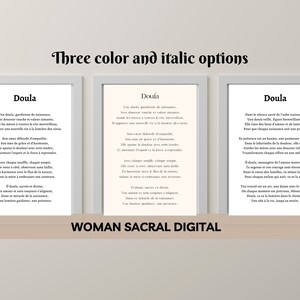 Posters Poèmes Doula | Art Digital Inspirant | Cadeau Remerciement ...