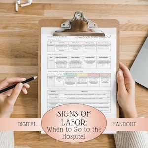 Signs of Labor: When to Go to the Hospital - Digital Editable Labor ...