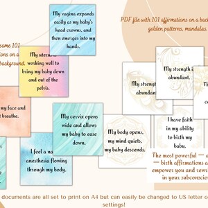 Birth Affirmation Cards. 101 Printable Labor and Delivery Affirmations ...