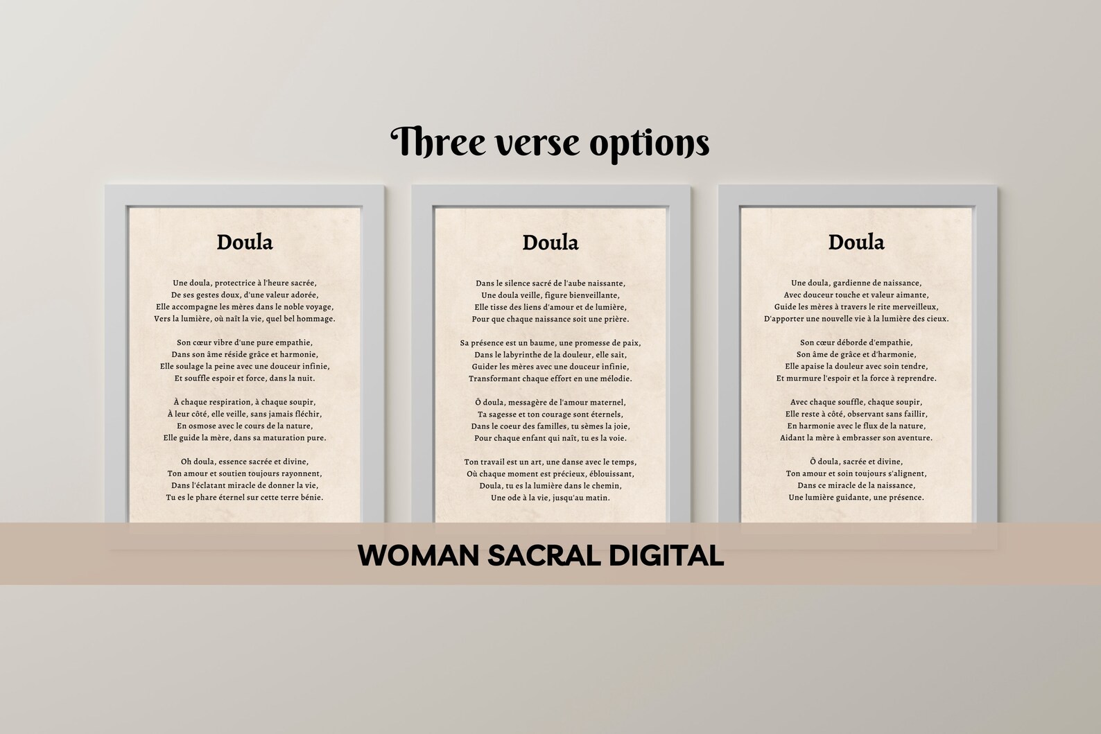 Posters Poèmes Doula | Art Digital Inspirant | Cadeau Remerciement ...