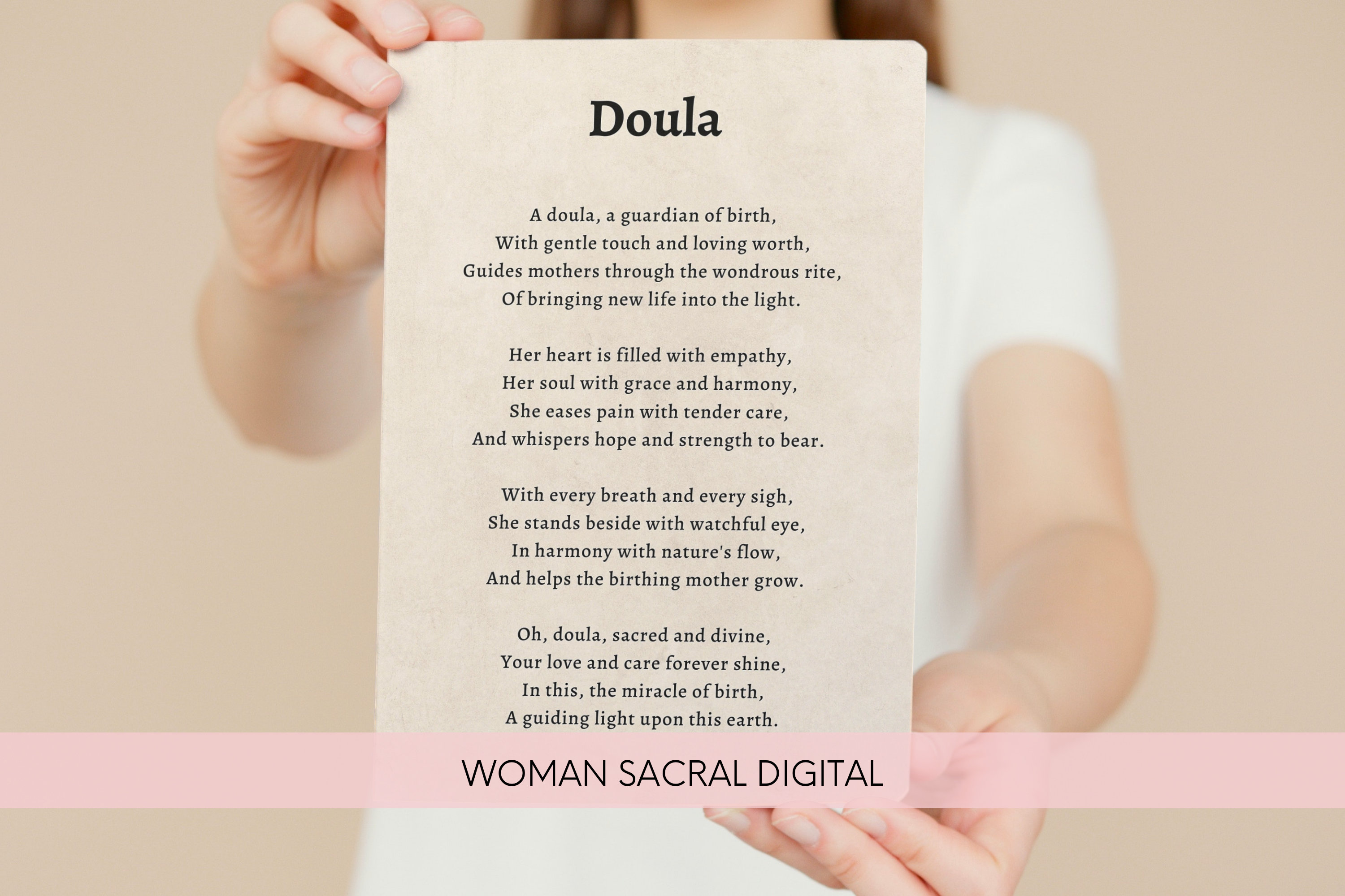 Beautiful Doula Poem Poster: Celebrate the Power of Birth. Editable ...