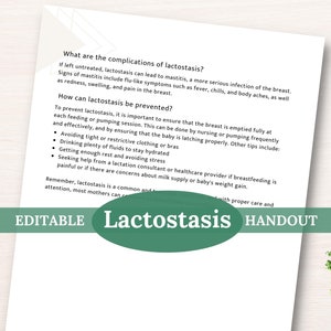 Breastfeeding Support: Digital Handout (lactostasis, Breastfeeding ...