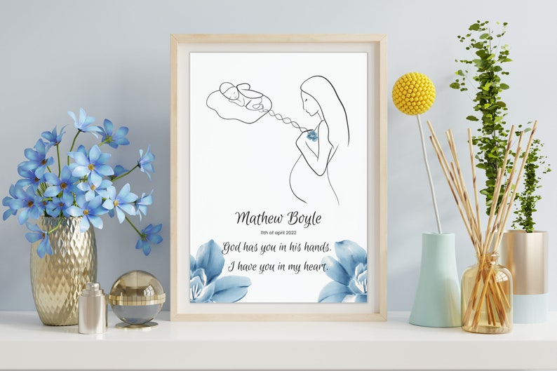 Print Baby Memorial Wall Decor. Personalized Art "baby Heaven" Infant ...