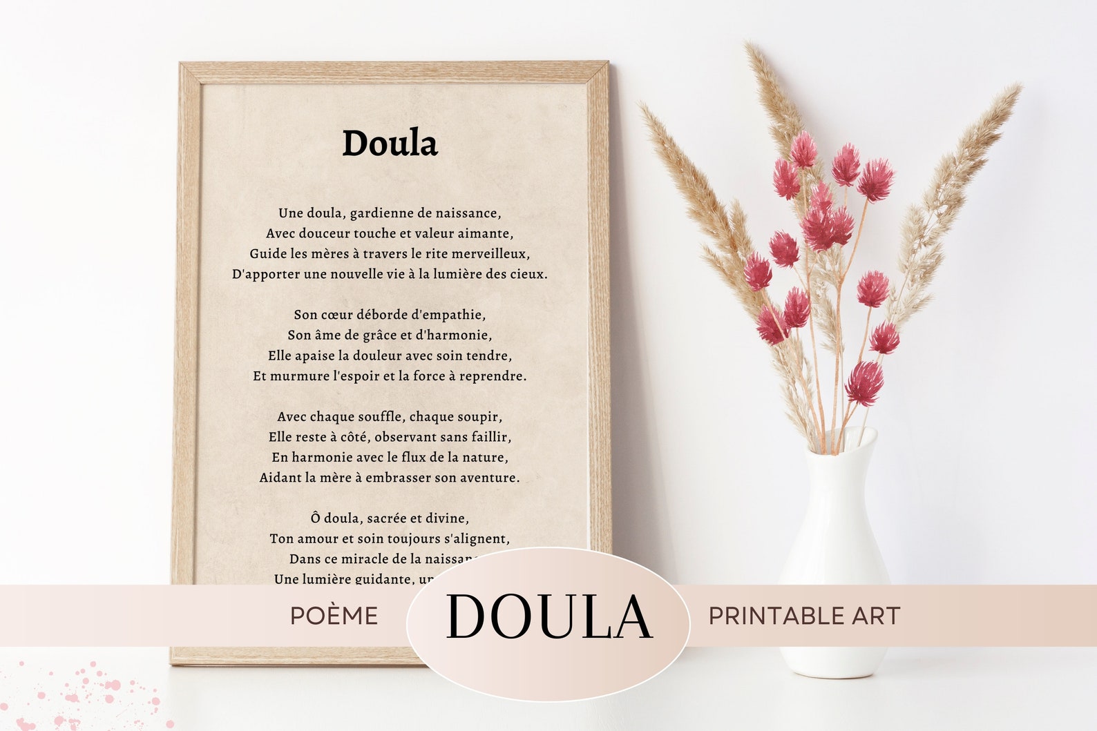 Posters Poèmes Doula | Art Digital Inspirant | Cadeau Remerciement ...