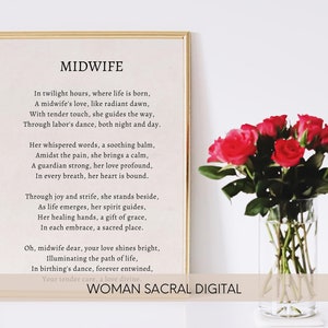 Digital Editable "love Divine" Midwife Poem, Personalized Gift, Nursery ...