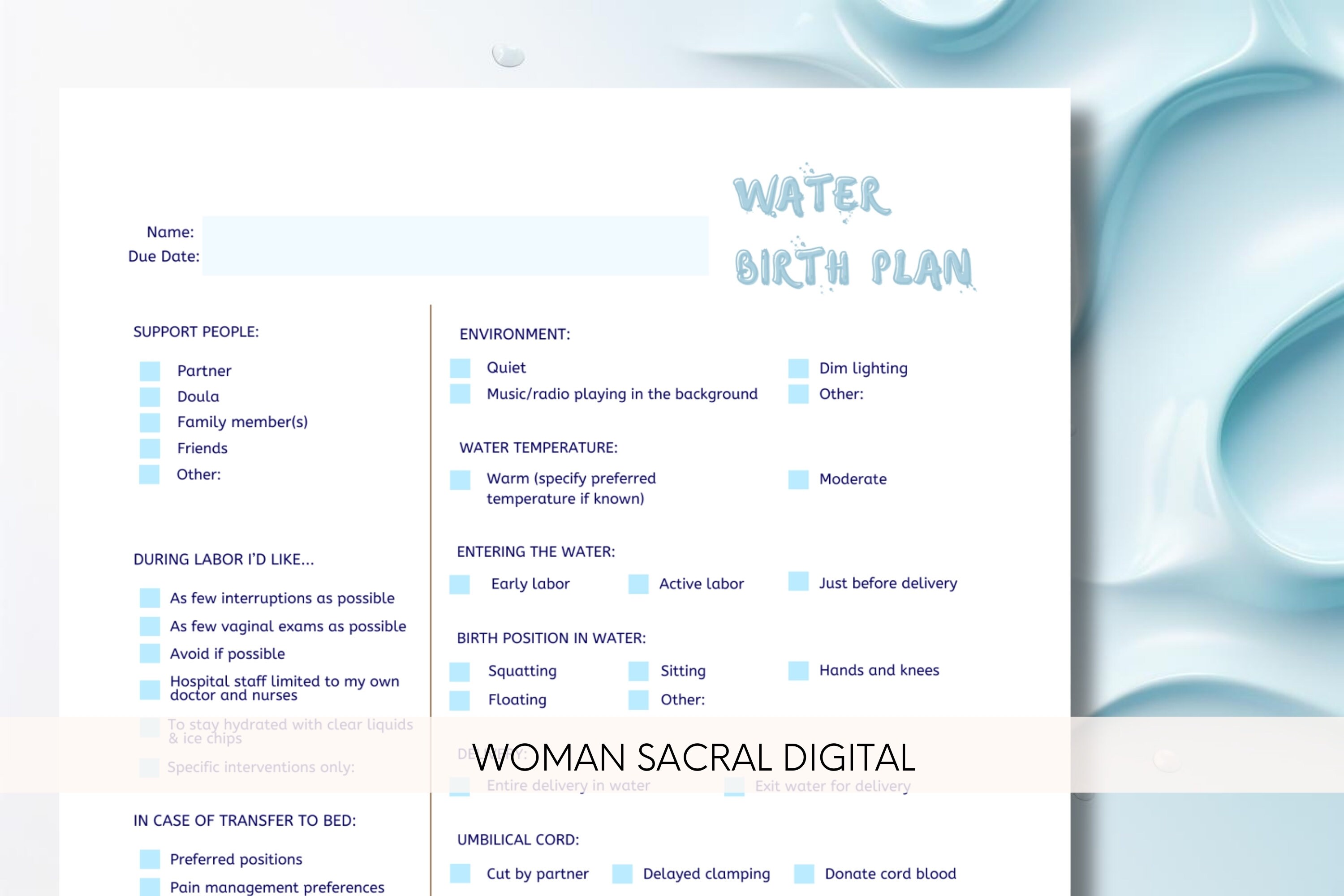 Ultimate Water Birth Digital Handout Kit Comprehensive Guide, Poster ...
