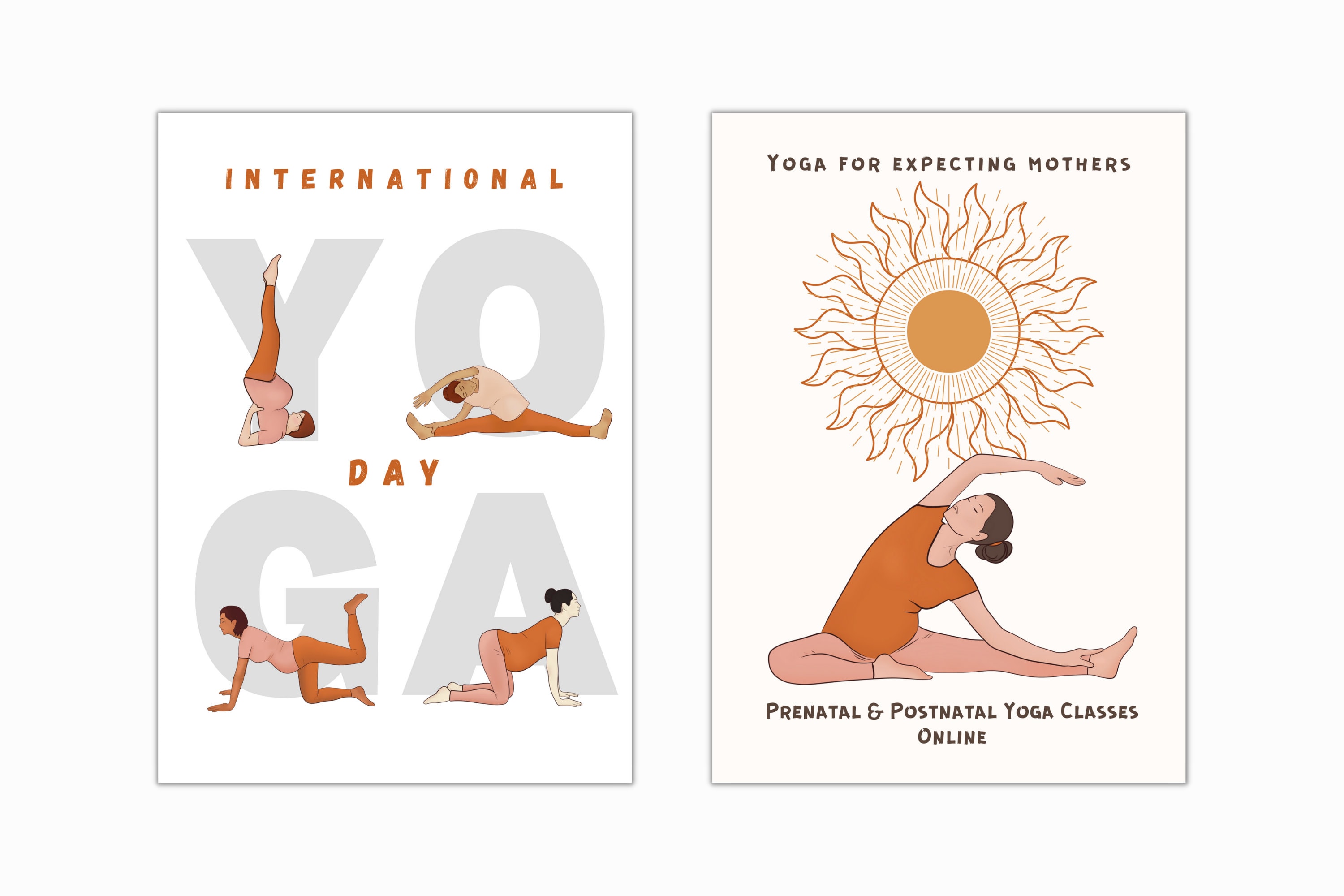 Prenatal Png Yoga Poses.digital Hypnobirthing Poster and Illustrations ...