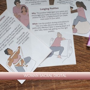 Labor and Delivery Positions Flashcards, Digital Cards With Child Birth ...