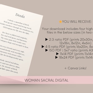 Posters Poèmes Doula | Art Digital Inspirant | Cadeau Remerciement ...