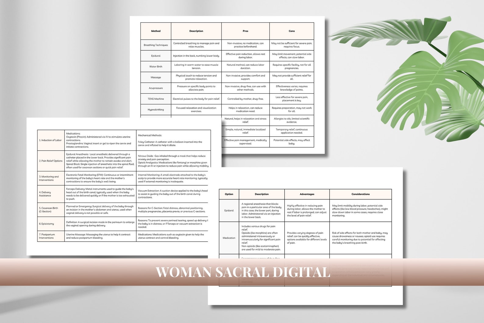 Pain Management & Medical Interventions During Labor - Digital Tables ...
