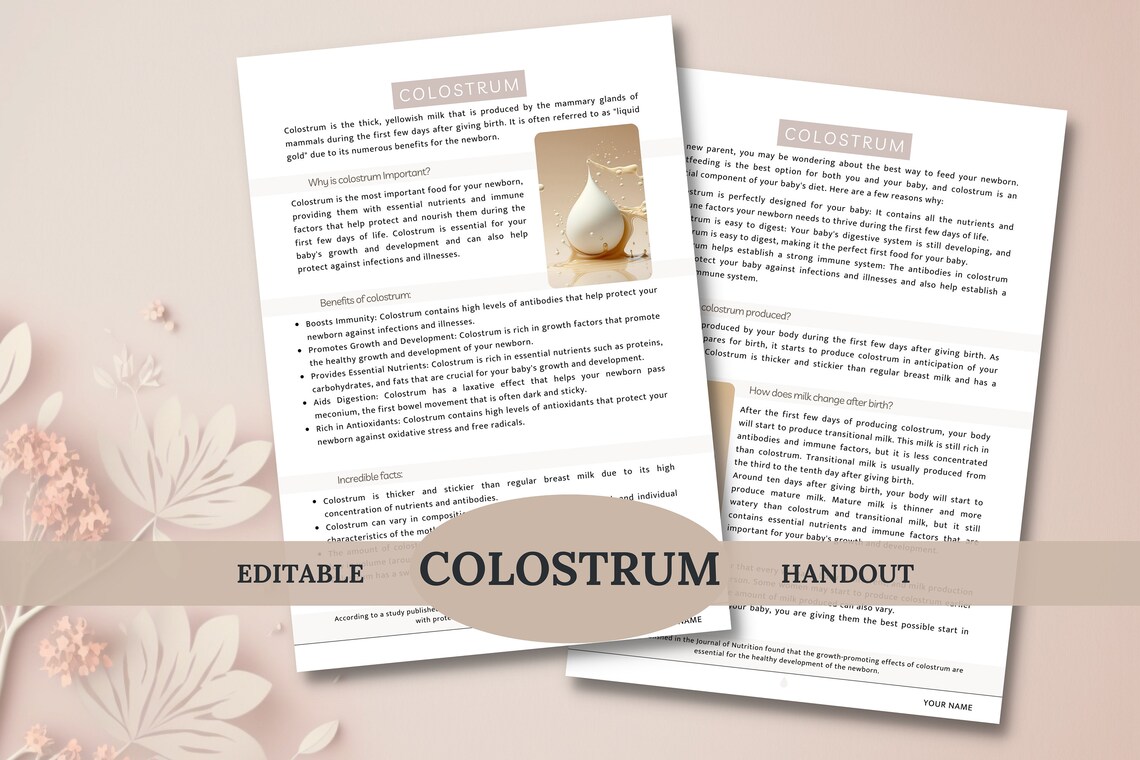 Colostrum: the Essential First Food for Your Newborn - Handout for ...