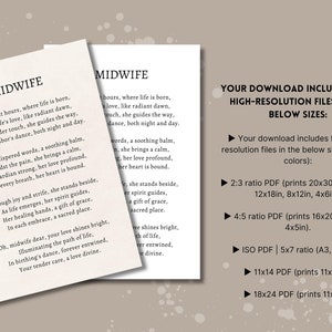 Digital Editable "love Divine" Midwife Poem, Personalized Gift, Nursery ...