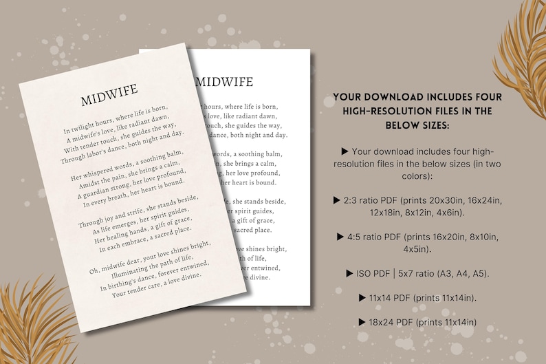Digital Editable "love Divine" Midwife Poem, Personalized Gift, Nursery ...