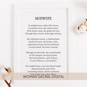 Digital Editable "love Divine" Midwife Poem, Personalized Gift, Nursery ...