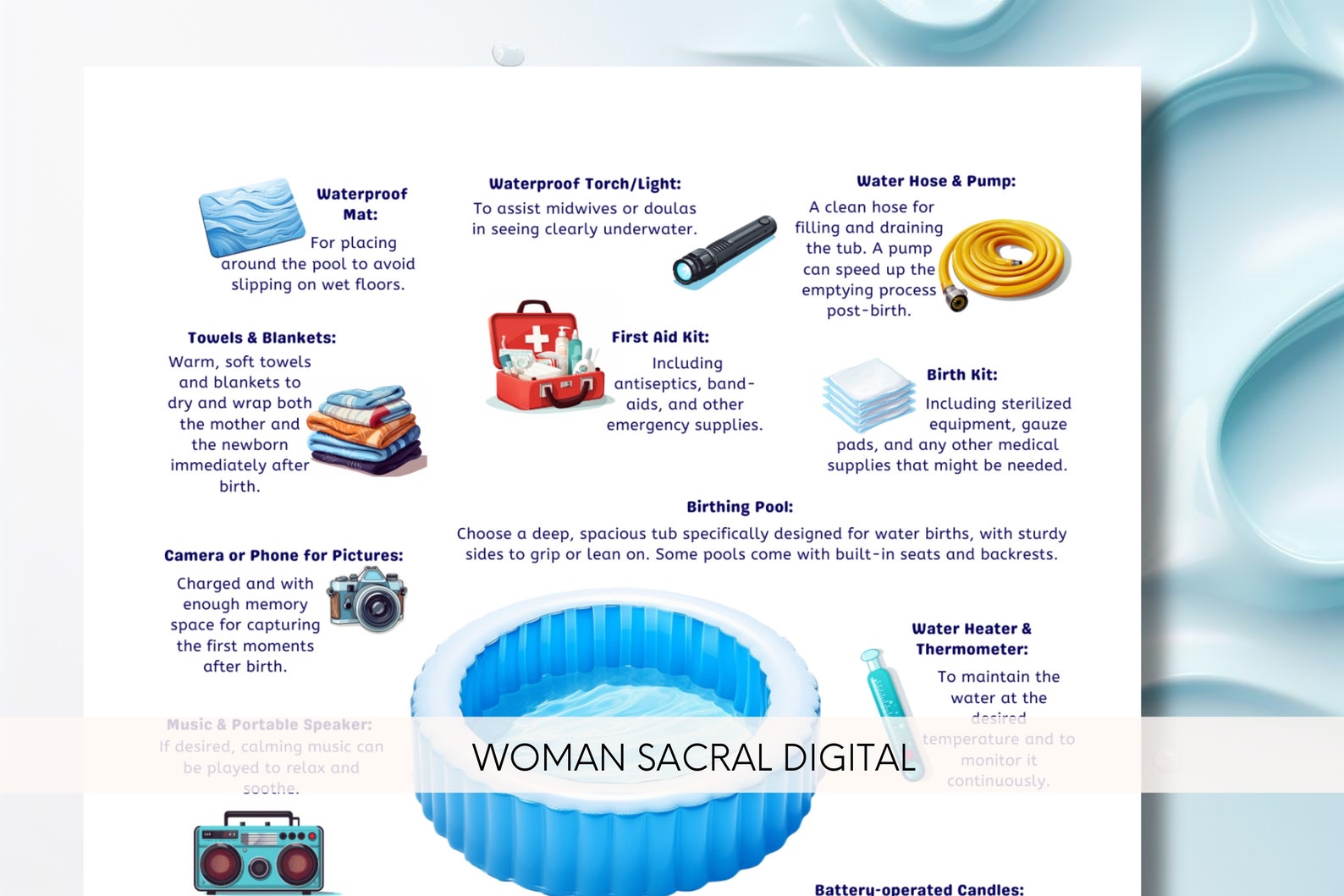 Ultimate Water Birth Digital Handout Kit Comprehensive Guide, Poster ...