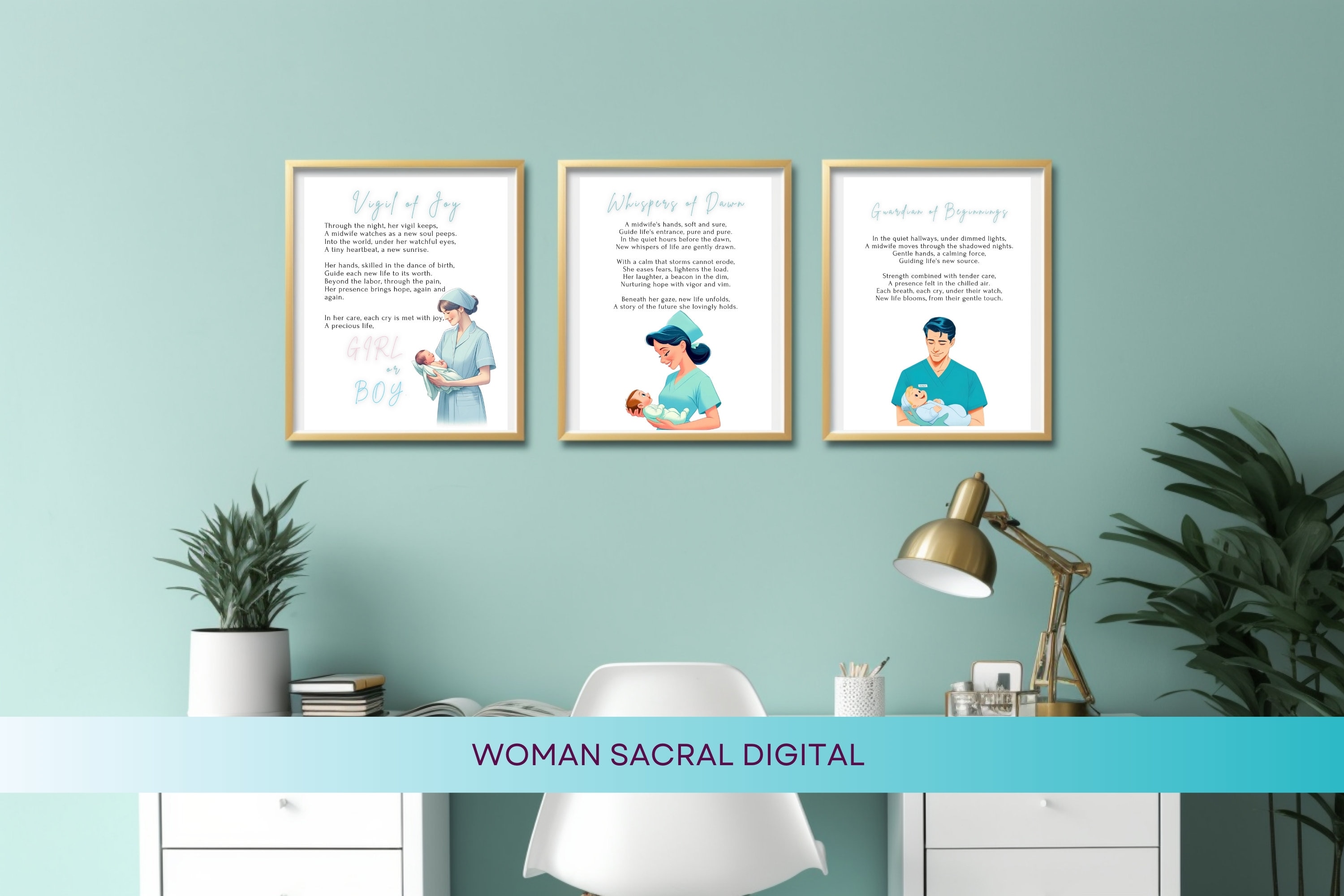 Personalized Midwife Appreciation Digital Posters 3 Poems ...