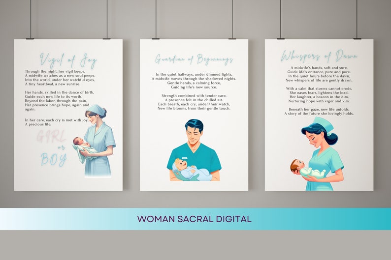 Personalized Midwife Appreciation Digital Posters 3 Poems ...
