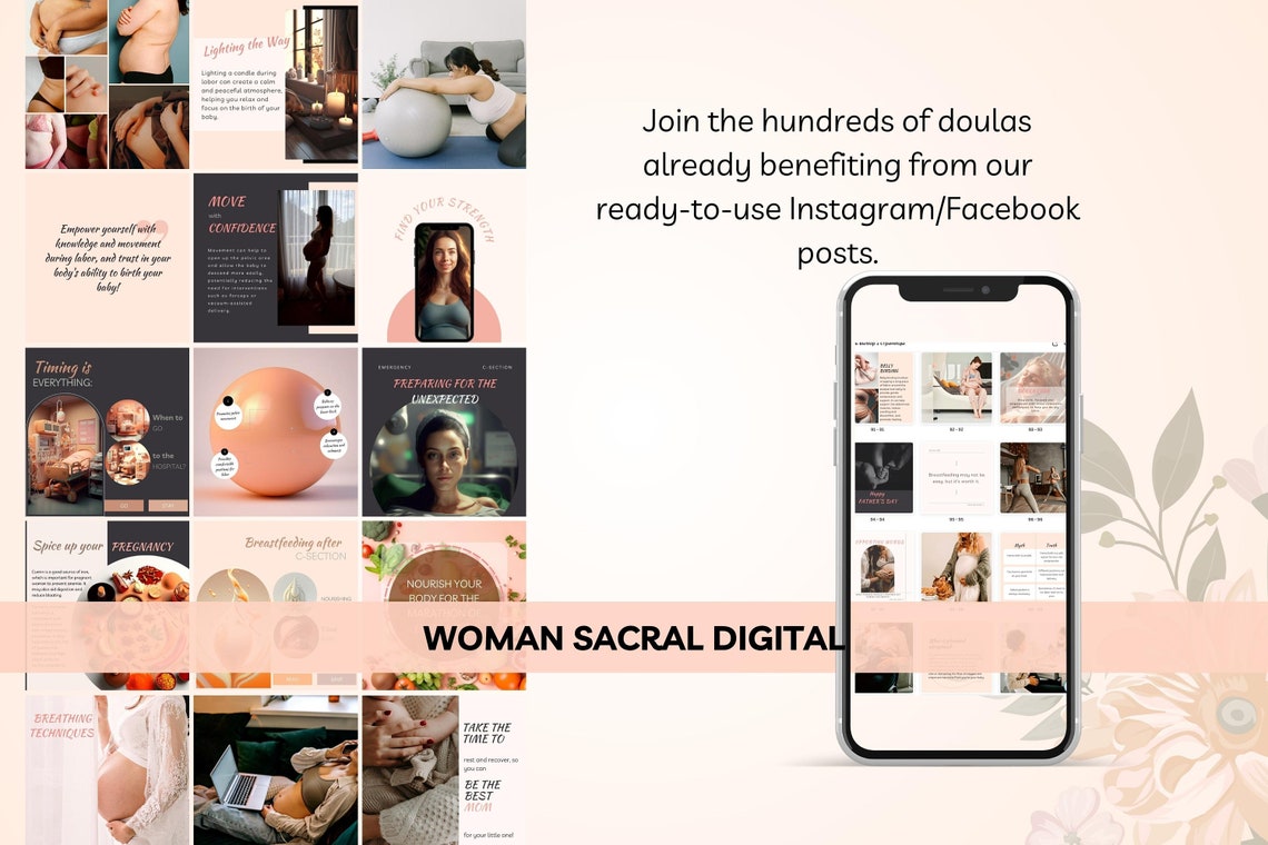 Doulas Instagram Facebook 115 Posts With Content Plan Birth - Etsy