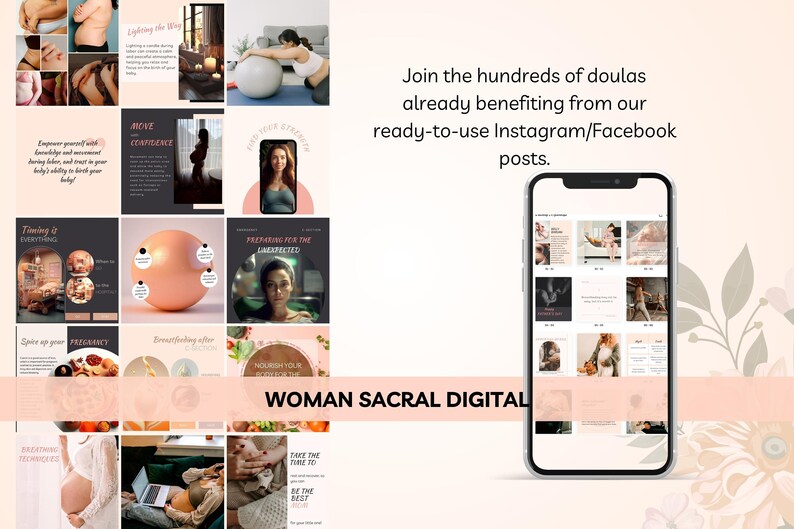 Doulas Instagram, Facebook 115 Posts With Content Plan! Birth Educator | Birth Worker| Canva ...
