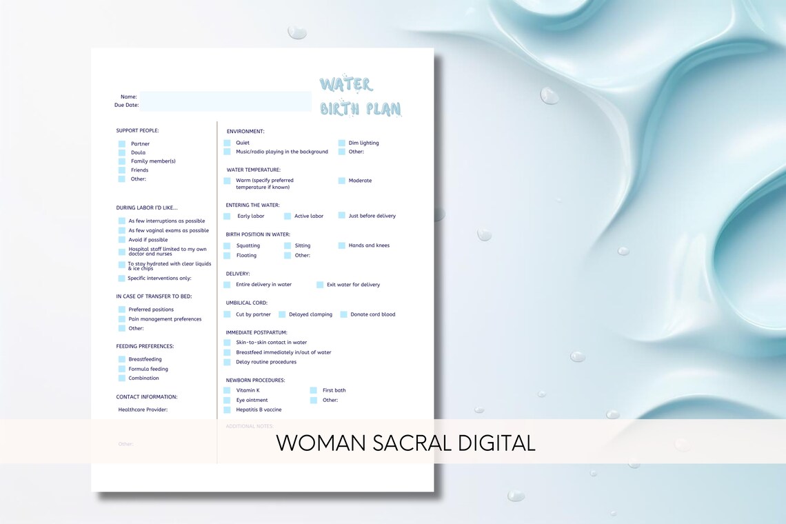 Ultimate Water Birth Digital Handout Kit Comprehensive Guide, Poster ...