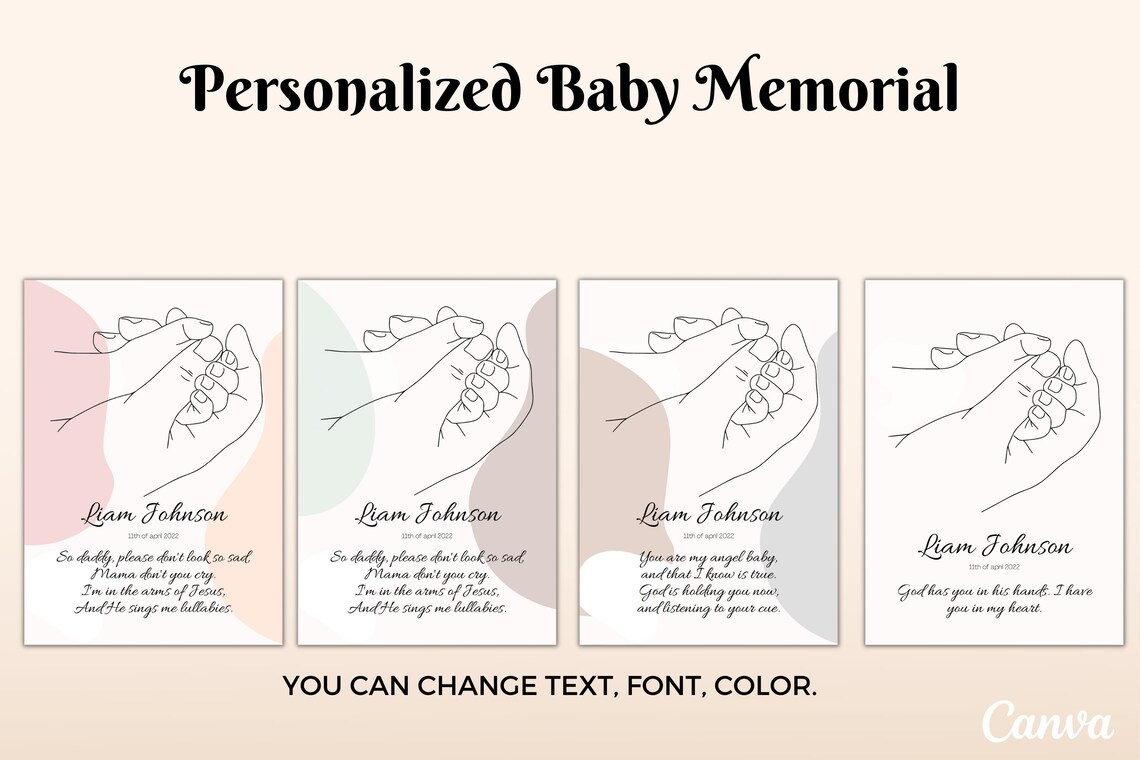 Print Baby Memorial Wall Decor. Personalized Art "baby Heaven" Infant ...