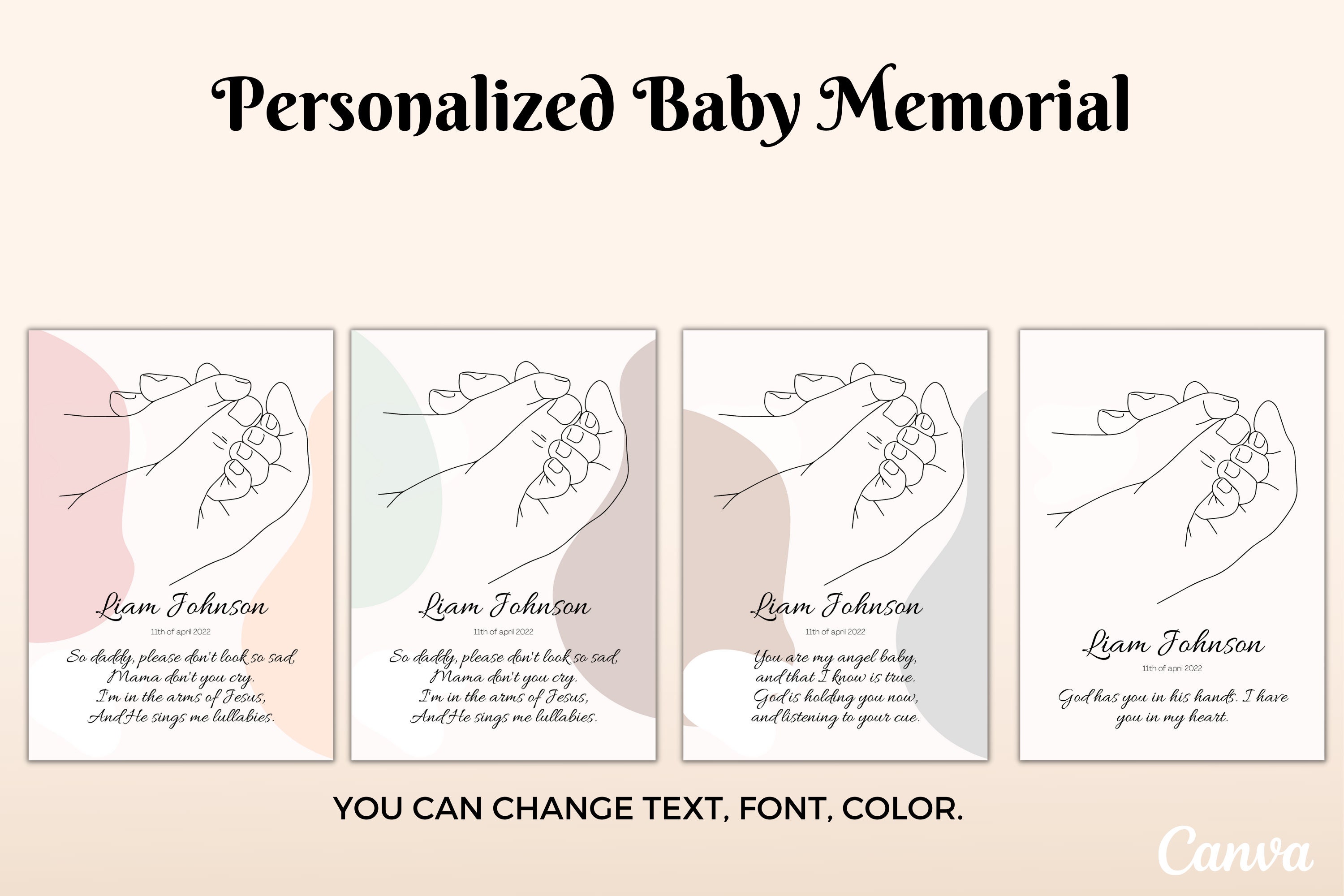 Print Baby Memorial Wall Decor. Personalized Art baby Heaven Infant ...