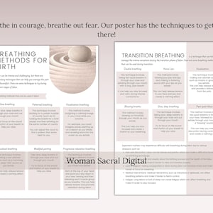 Breathing Techniques for Labor and Birth Poster for Doulas, Birth ...