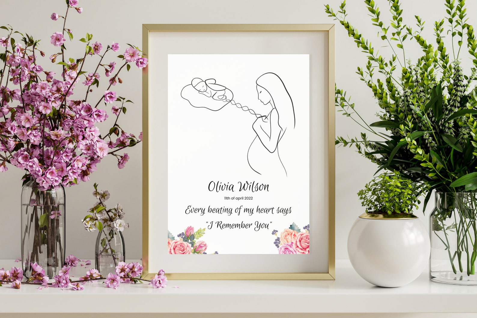 Print Baby Memorial Wall Decor. Personalized Art "baby Heaven" Infant ...