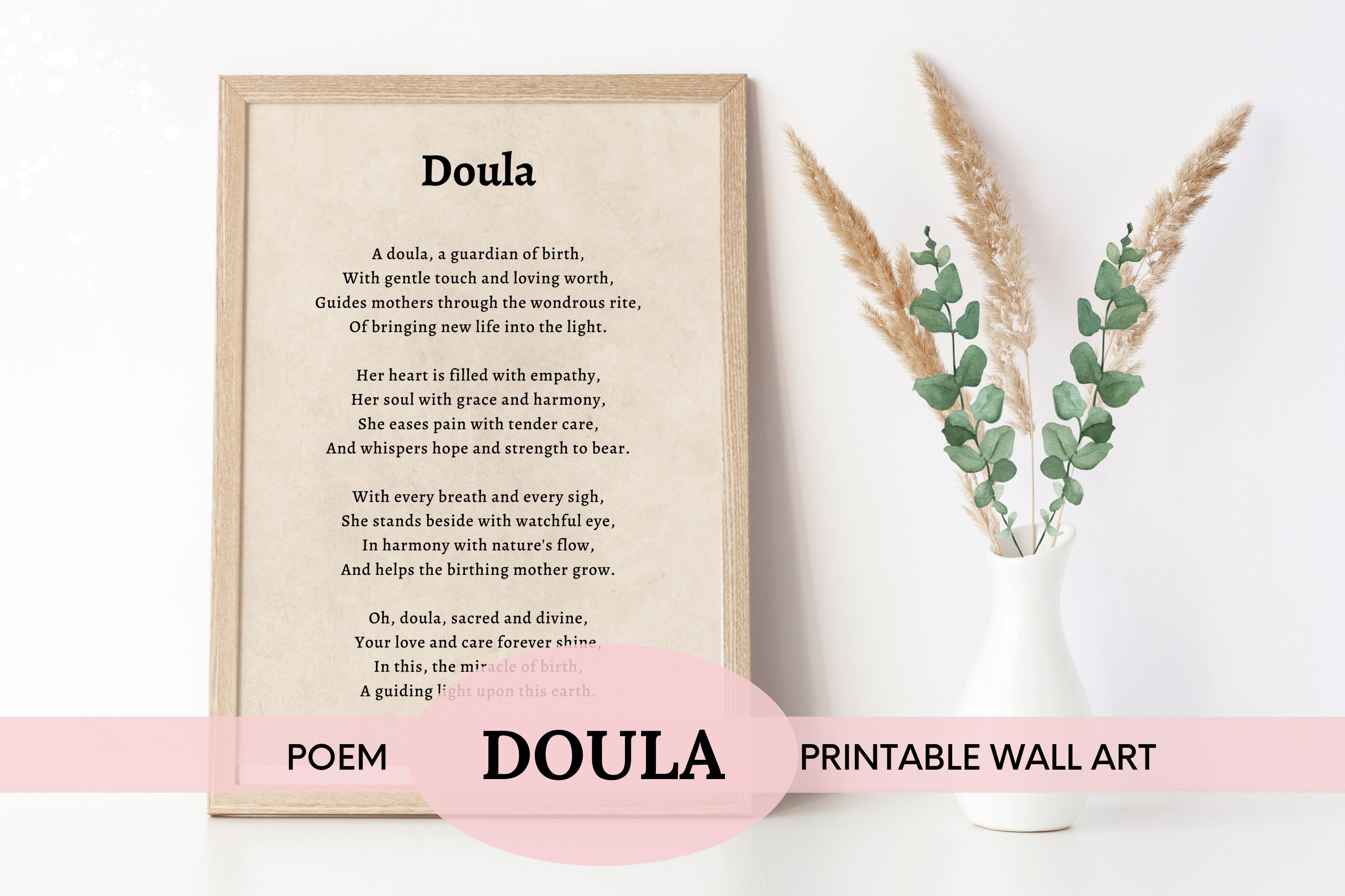 Beautiful Doula Poem Poster: Celebrate the Power of Birth. Editable ...
