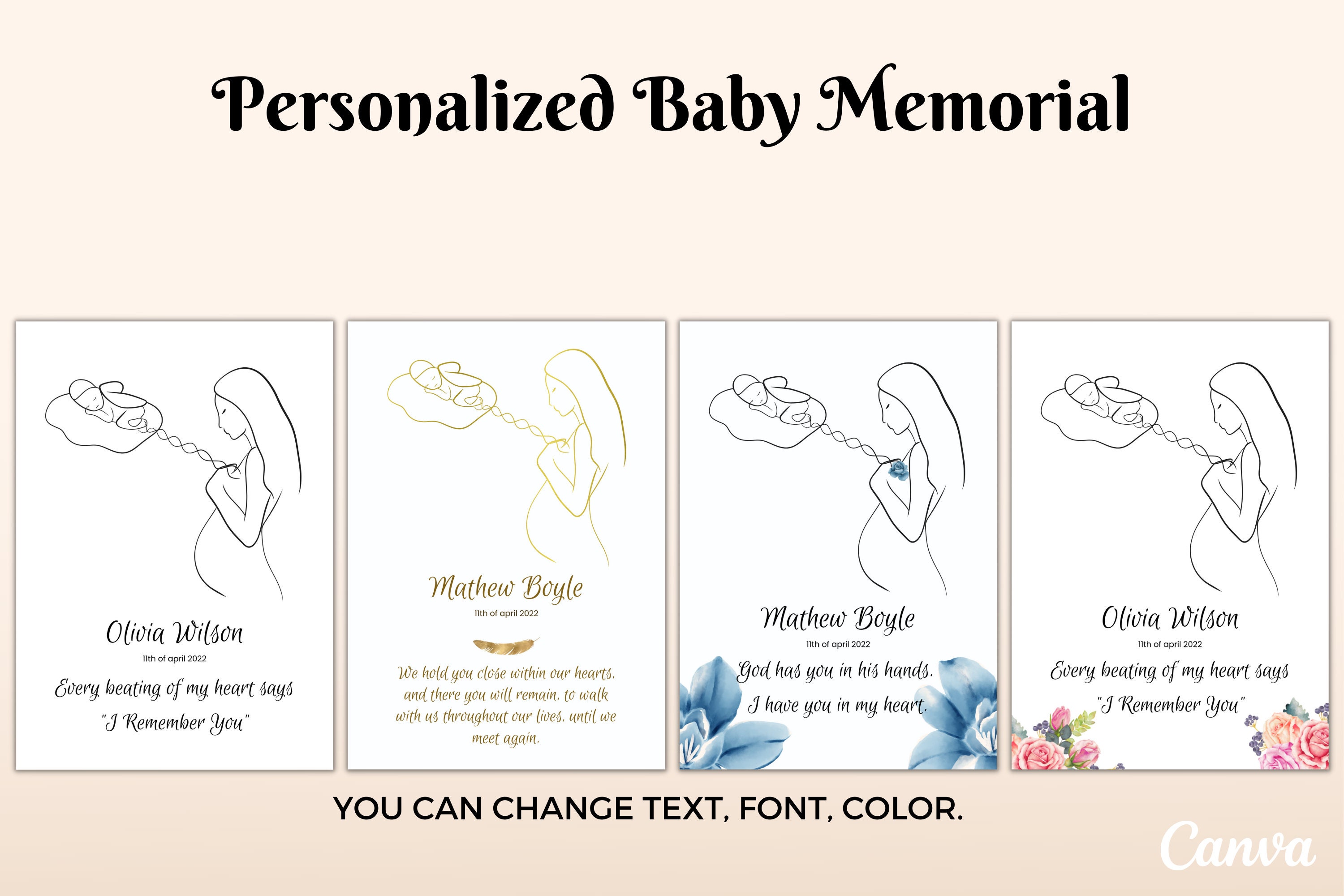 Print Baby Memorial Wall Decor. Personalized Art "baby Heaven" Infant ...