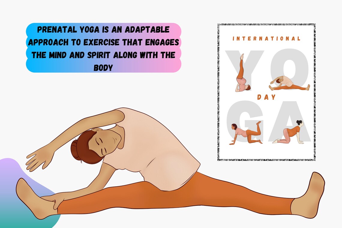 Prenatal Png Yoga Poses.digital Hypnobirthing Poster and Illustrations ...