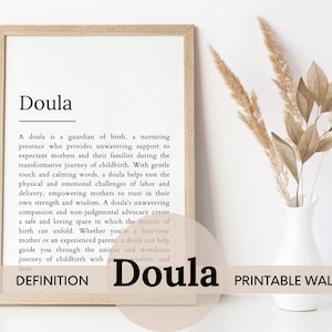 Doula Definition Printable Wall Art. Editable Gift for Doula. Doula ...