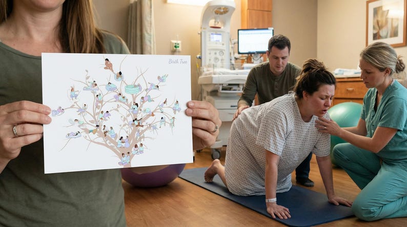 Labor and Delivery Positions. Labour and Natural Birth Tree Digital ...