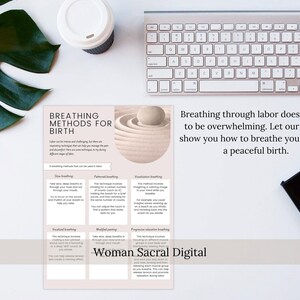 Breathing Techniques for Labor and Birth Poster for Doulas, Birth ...